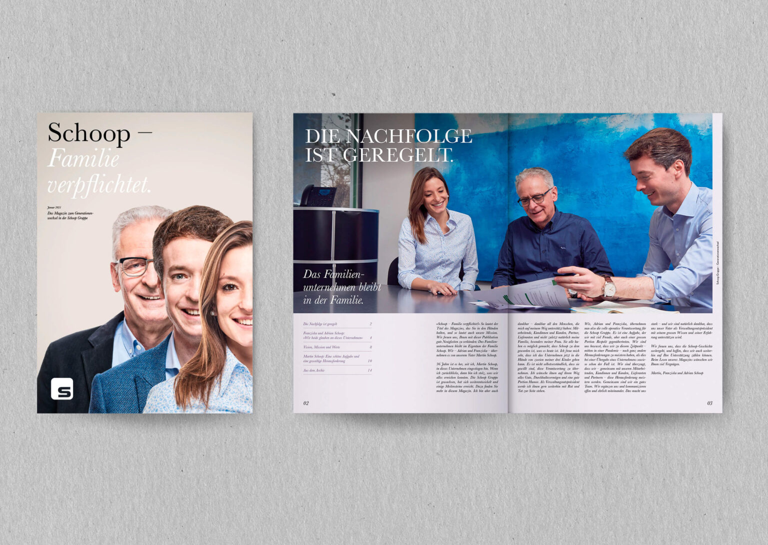 Projekt: Schoop Magazin Generationenwechsel - Moritzi Werbung AG